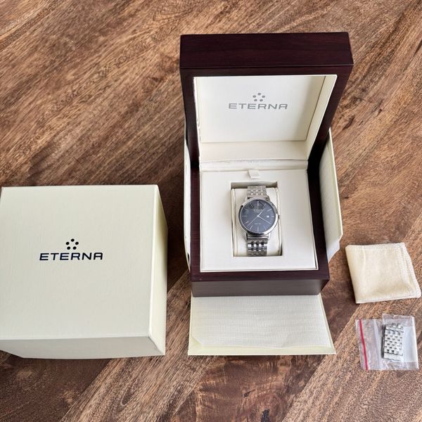 Eterna Eternity Men's Swiss Made Automatic Slim Classic Dress Watch ...