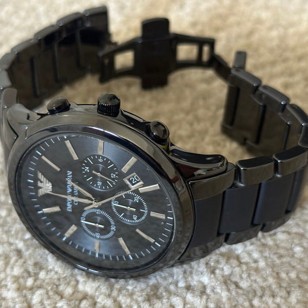 emporio armani ar1451 ceramic black dial chronograph men's classic ...