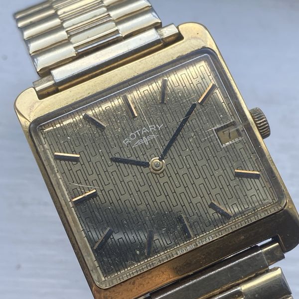 Rotary Mens Mechanical Vintage Swiss Made Watch Tank Style RARE ...