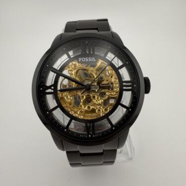 Fossil 44mm Townsman Skeleton Automatic Black Men's Watch - ME3197 ...