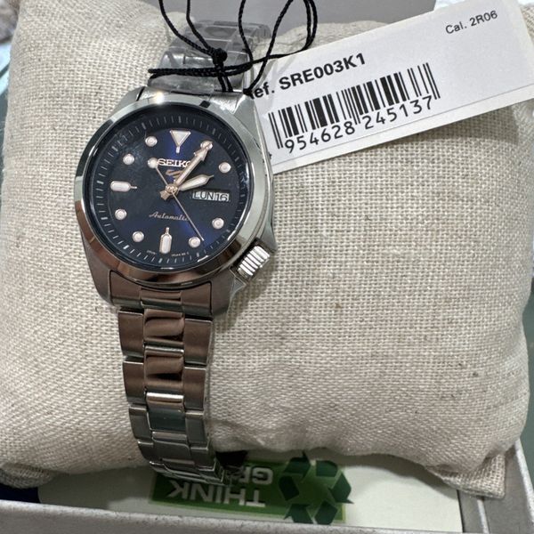 Seiko 5 Sports SRE003 28 mm Steel Blue Dial Day Date Automatic Women's ...
