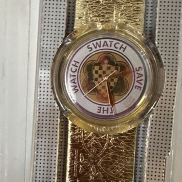 RARE* 1992 POP Swatch GUINEVERE 'Save The Watch' PWK169 Gold Watch New ...