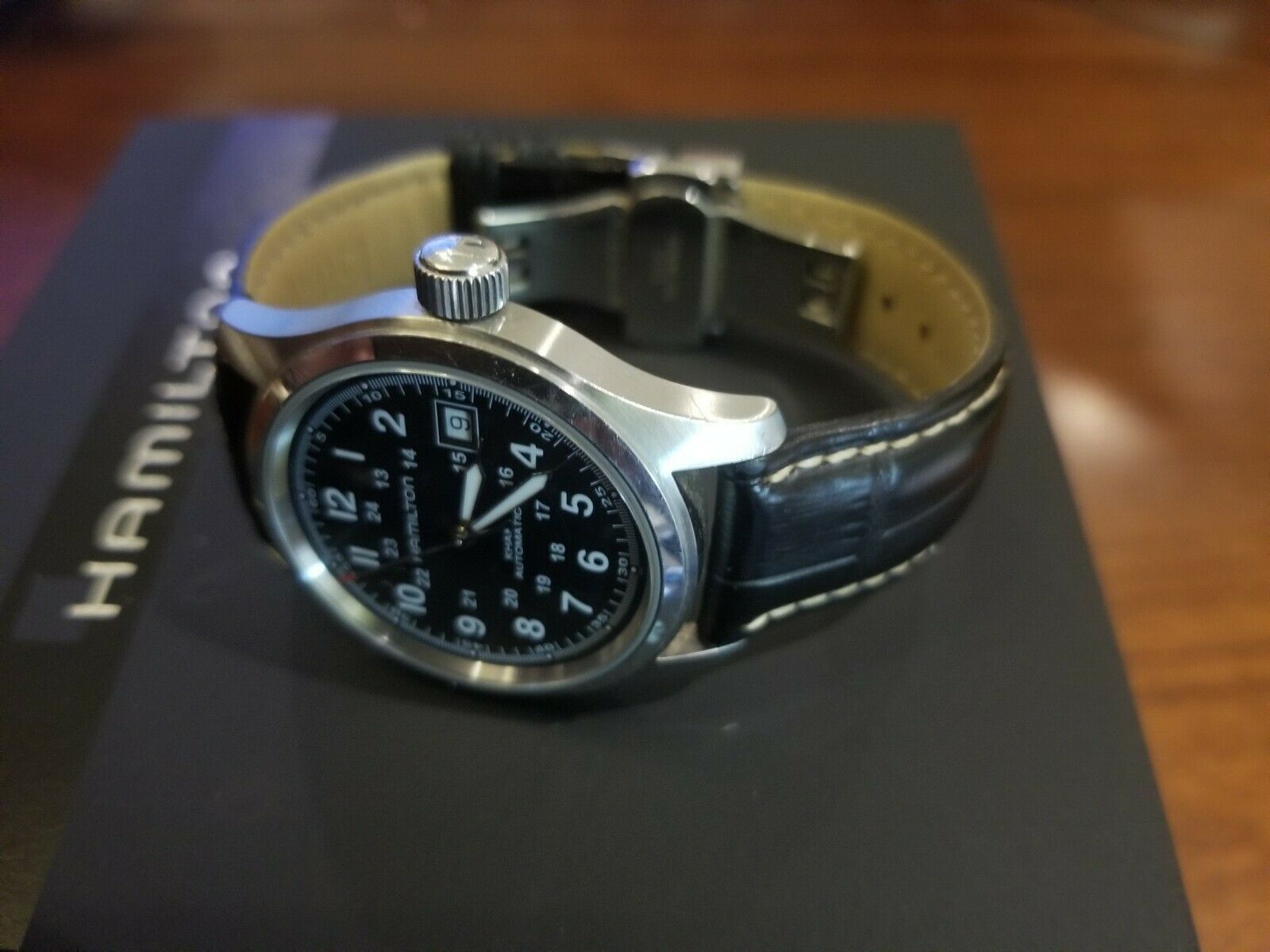 Hamilton H70455733 Khaki Field Wrist Watch for Men - Black Dial 38MM ...