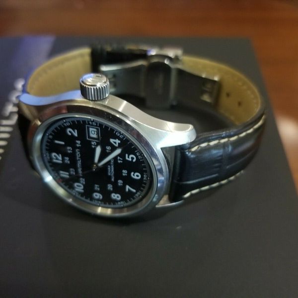 Hamilton H70455733 Khaki Field Wrist Watch for Men - Black Dial 38MM ...