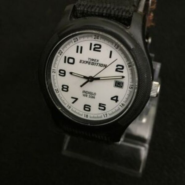 timex expedition watch indiglo,wr50m,40mm Case White Face Black Dail. B41 | WatchCharts Marketplace