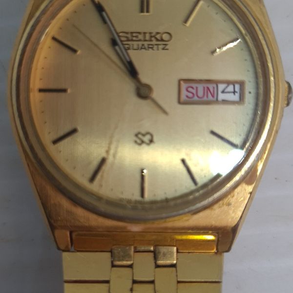 Seiko SQ 8223-7170 Men's Wrist Watch NEED Battery Gold Good Overal Condition | WatchCharts ...