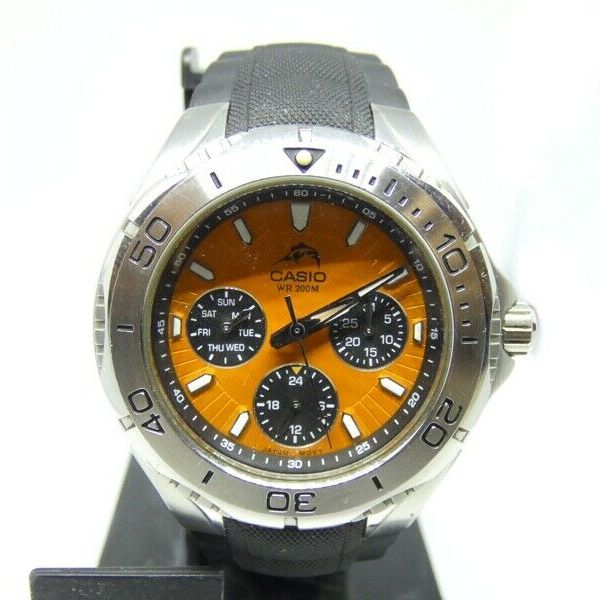 Casio MDV 301 5AV ORANGE - module 2364 - only one on ebay | WatchCharts ...