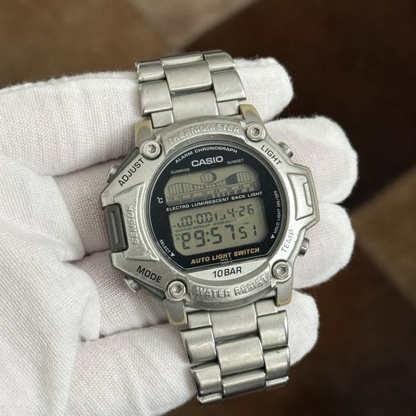 Vintage Casio Pro Trek PRT-110 Menâ s Digital Thermometer Watch Mod ...