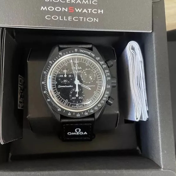 Swatch Black Moonswatch Mission to the Moonphase Moon waterproof ...