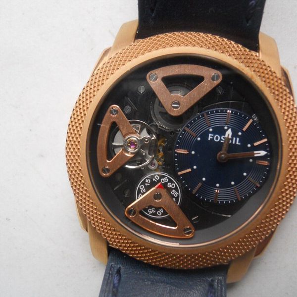 Fossil Twist Men's Automatic blue Leather.Analog,w-resistant dress ...