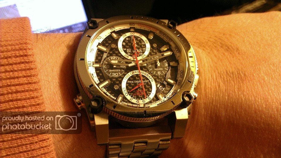 FSOT Bulova Precisionist Chrono carbon fiber dial! 98B172 Reduced ...