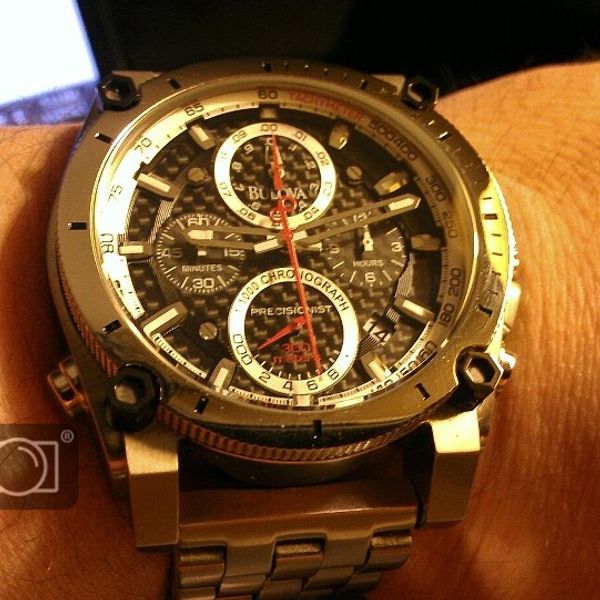 FSOT Bulova Precisionist Chrono carbon fiber dial! 98B172 Reduced ...