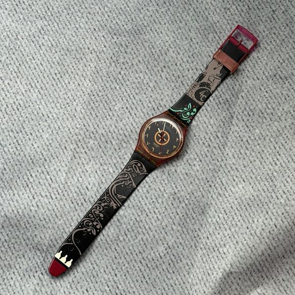 Swatch Watch â Bar Orientalâ GR104 Vintage With Brittle Strap Split ...