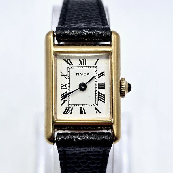 Vintage 1970s Ladies TIMEX TANK Watch - Hand Wind, Roman Numerals ...