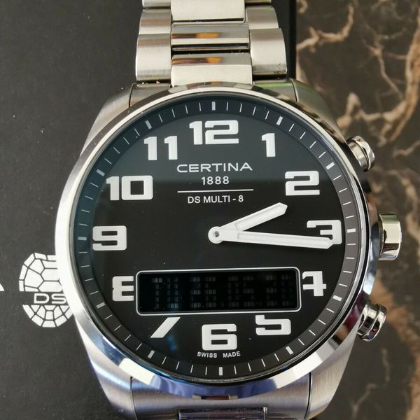 Certina DS Multi-8 Black Dial Men's Watch stainless steel bracelet ...