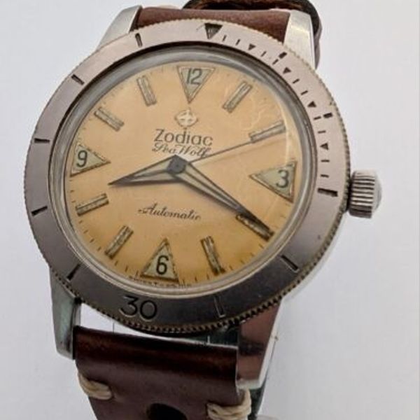 Vintage Zodiac Sea Wolf 702-916 Tropical Dial Vietnam Era Cal. 70-72 ...