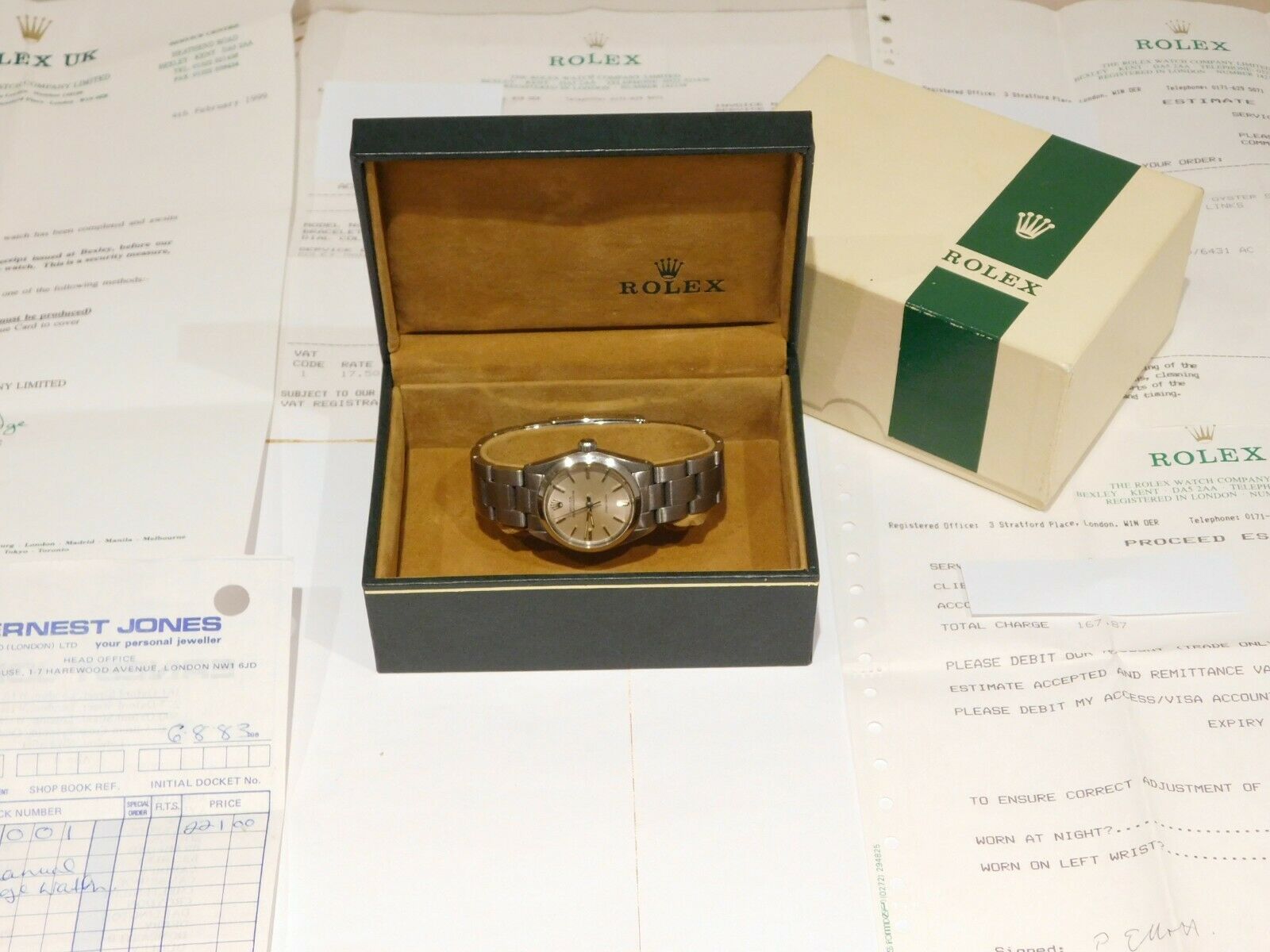 ROLEX VINTAGE OYSTER SPEEDKING 1965 WRISTWATCH + FULL RECEIPT, PAPERS ...