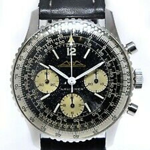 Breitling Vintage Navitimer Black Dial Chrono Manual Movt Box/Service ...