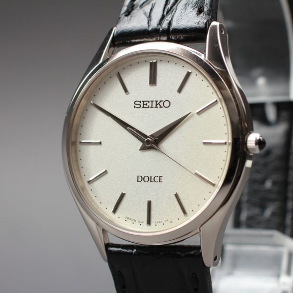 [Near MINT+] SEIKO Dolce 8J41-0AJ0 Gold 12-Hour Dial Quartz Men's Watch ...