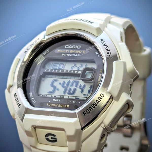 White Casio G Shock Solar Multiband 6 Watch Model GW-M850 White Shock ...