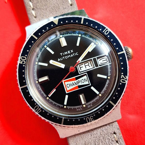 Timex Champion Watch Racing Rally Black Dial Mechanical Movement ...