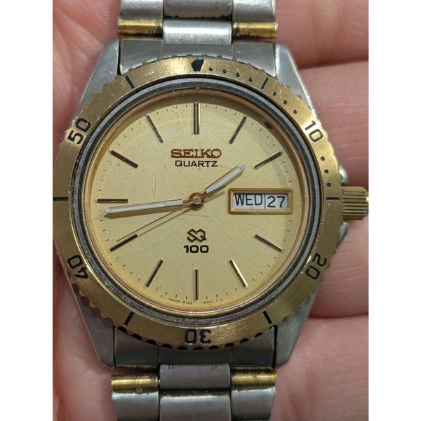 Seiko Men's Watch 100 Dive Two Tone Silver Gold Band Stainless Steel Vintage | WatchCharts ...