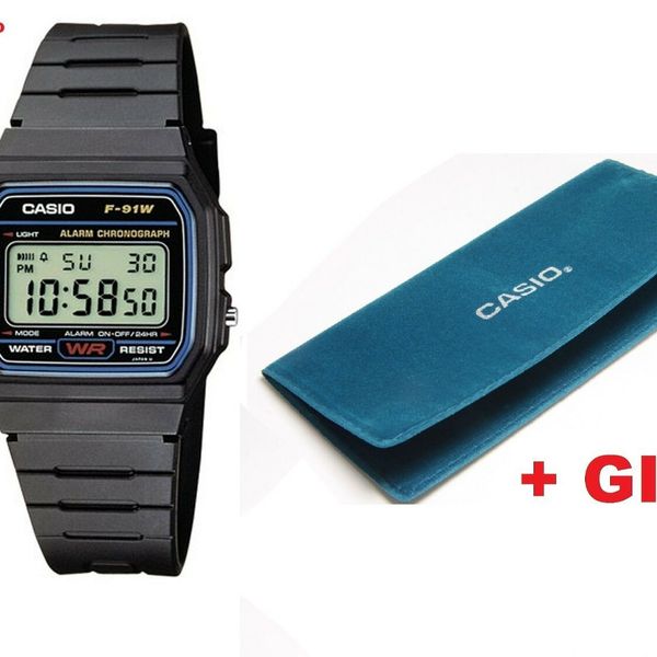 Original Casio New F-91W Alarm Classic Digital Retro Watch + Gift ...