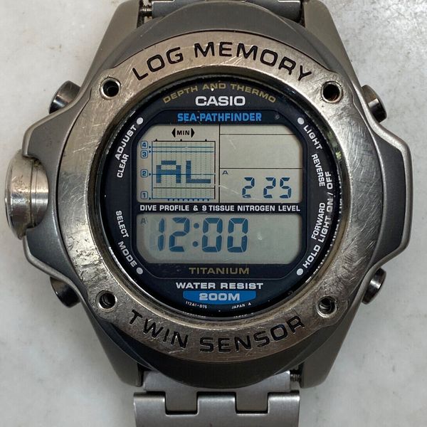 CASIO Sport SEA PATHFINDER Digital Diverâ s Watch. 200M Titanium. Depth ...