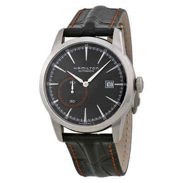 Hamilton Classic Railroad Automatic Black Dial Black Leather Men's ...