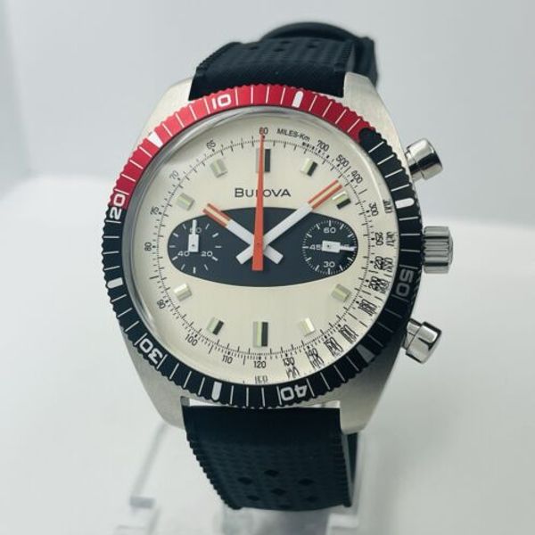 Bulova Archive Surfboard Chronograph Men's 40mm White Dial Steel Watch ...