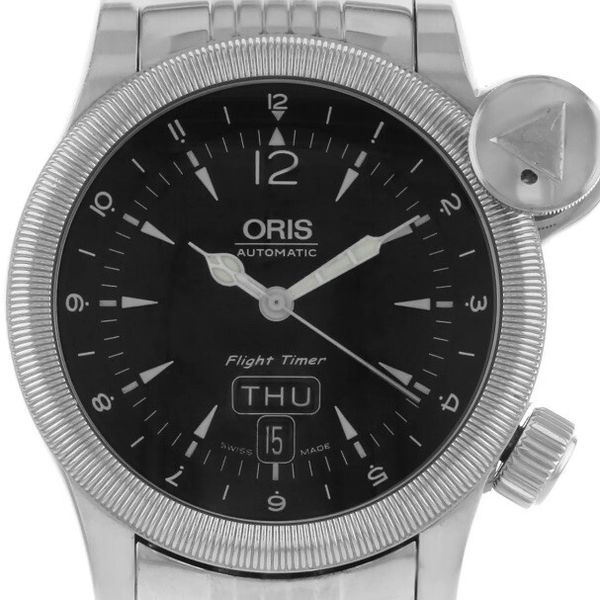 Oris Flight Timer Black Dial Pilot Aviator Mens Watch *Mint* Retail ...