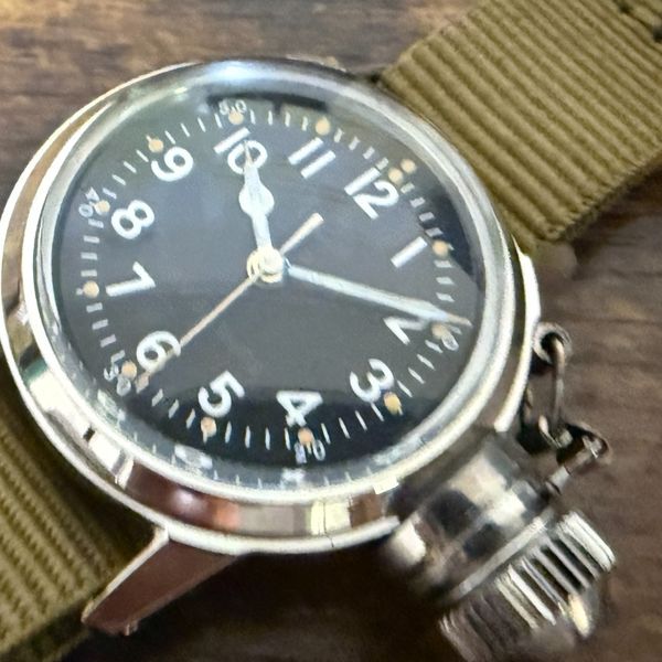 WW2 ELGIN MILITARY WATCH A-11 USN BUSHIPS WITH NEW CANTEEN CASE ...