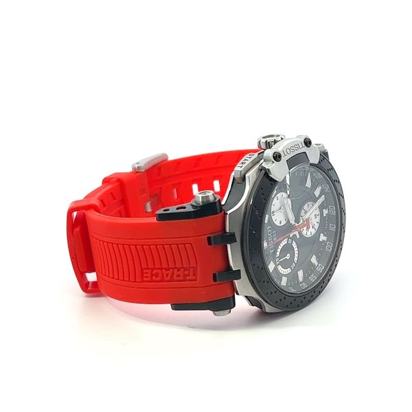 Tissot T Race Watch T115417A Stainless Red Rubber Swiss Chronograph ...