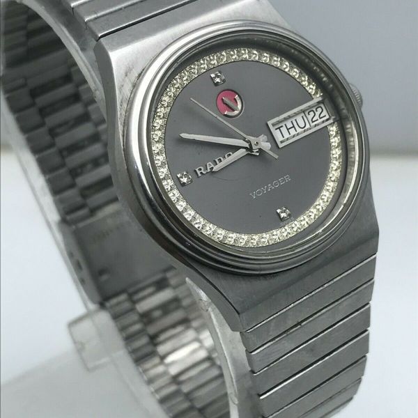 Vintage Rado Voyager Stainless Steel Automatic Midsize Watch ...