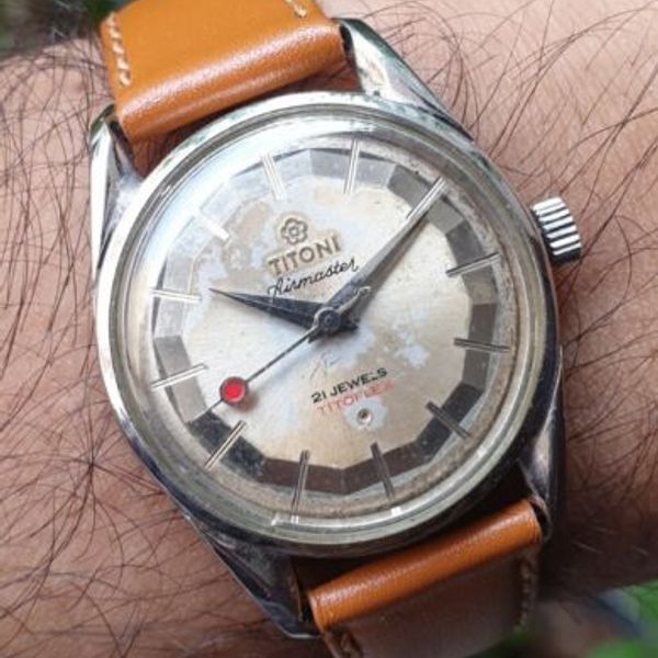 Vintage Titoni Airmaster Titoflex Hand Winding 21 Jewels Swiss Made ...