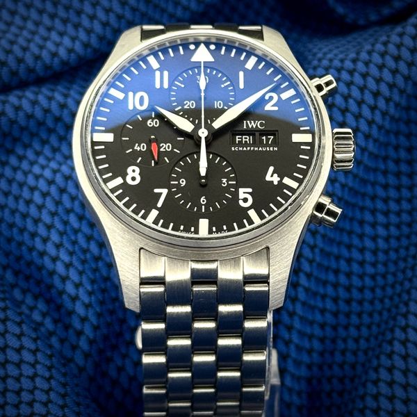 IWC Pilot's Chronograph 43mm IW377710 Full Set with Extra IWC Quick ...
