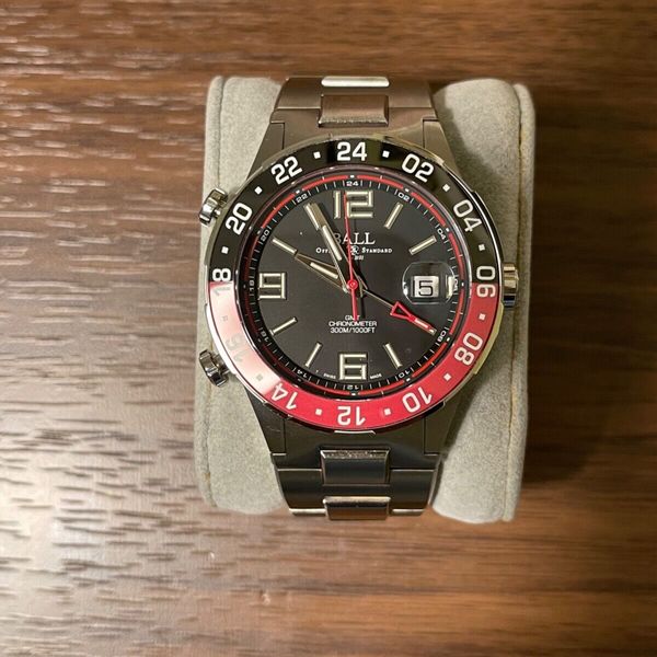 Ball Roadmaster Pilot GMT 40mm COSC Black and Red Bezel (Coke) DG3038A ...
