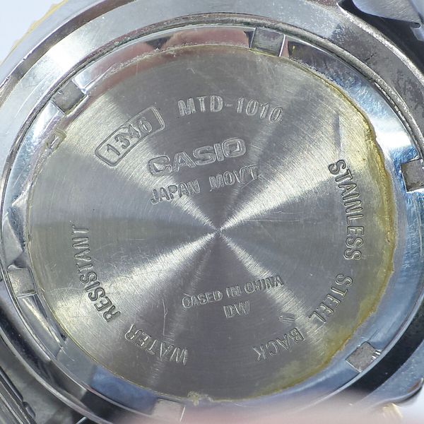 VINTAGE CASIO DIVER MTD-1010 "MODEL 1346"WHITE DIAL DATE/ANALOG WATCH ...