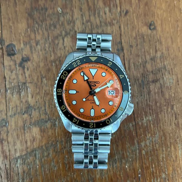 SEIKO 5 Sports GMT SSK005 Orange Dial Automatic Mens Watch ...