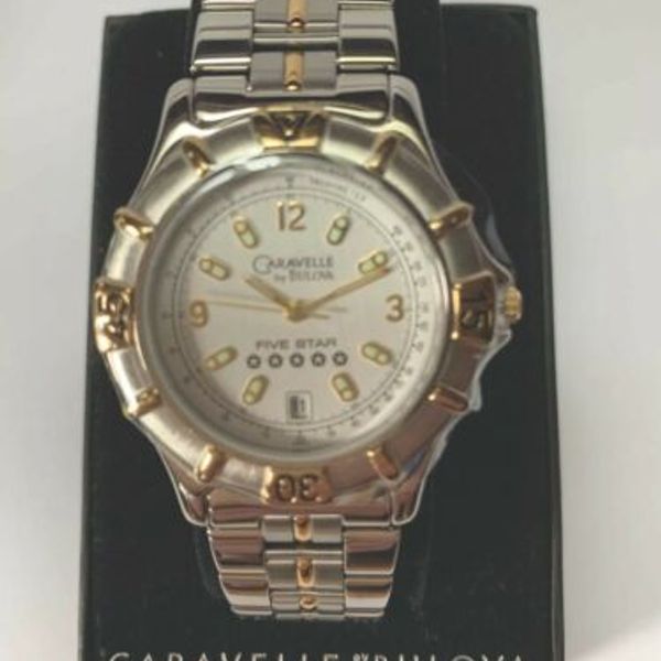 Vintage Chrysler RARE 5 Five Star Employee Caravelle Bulova Men's Wrist ...
