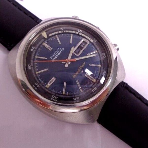 Seiko 5 Sports Speedtimer Mens Watch Day/Date Blue Dial 7017-6040 Sn ...