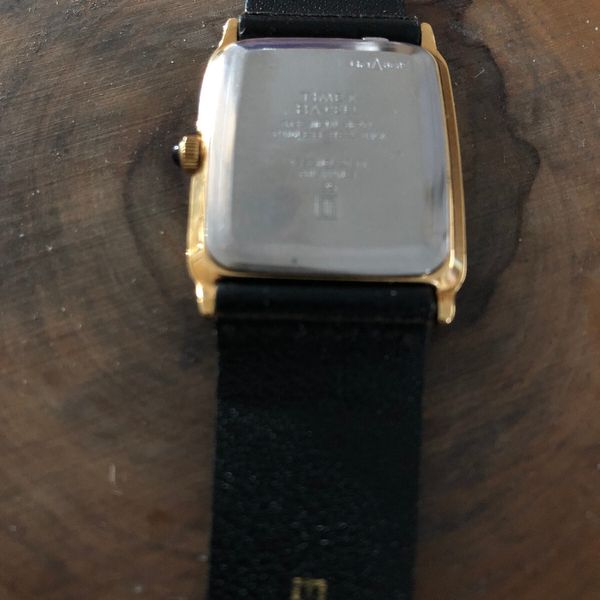 Timex Q vintage tank black face rectangular watch 1970s quartz spares ...