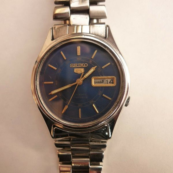 Seiko 5 Automatic 17 Jewels 7009-3101 Blue Dial Watch Japan ...