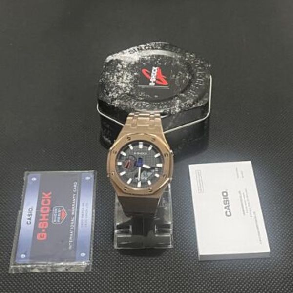 New 2024 Custom Casio G-Shock GA2100 Casioak Mod Watch Rose Gold NWT ...
