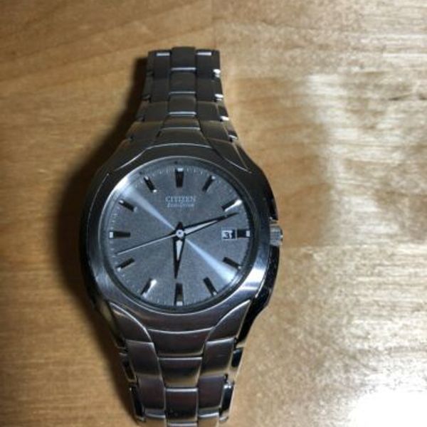 Men's Citizen Eco-Drive Silver-Tone Watch Silver Dial (Model: E111 ...
