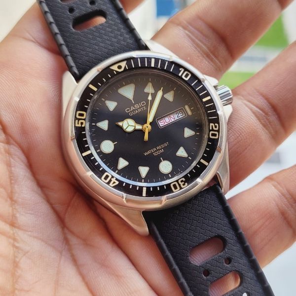 Rare Casio MD-502 Black Dial & MDP-800 Chocolate Brown Dial Pair JDM ...