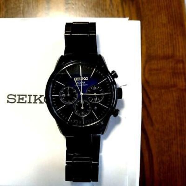 Seiko V175-0CV0 Limited Edition Chronograph Date Box Solar Mens Watch ...