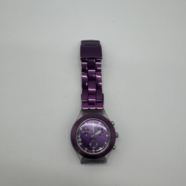 Swatch+Diaphane Chrono Full Blooded Blueberry Purple Band New Battery ...