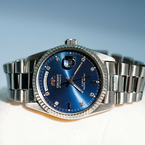 Orient President Day Date Blue Dial 2nd Generation 2ev00002jy Rare ...