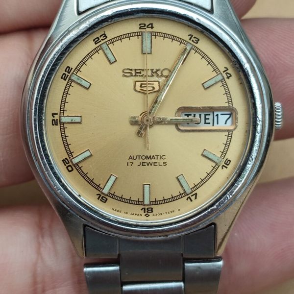 Seiko 5 Japan 6319 Automatic Movement 21 Jewels Men's Wrist Watch for ...
